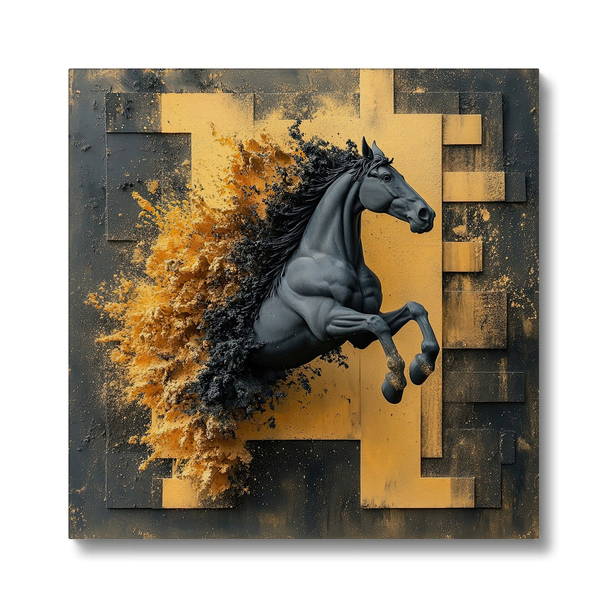 "Eruption of Motion" surrealist art print in 3D mixed media Eco Canvas ...